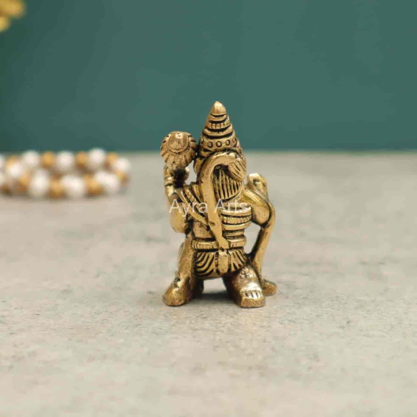 Blessing Small Lord Hanuman Good Luck Pure Brass Idol - 2 Inch Height