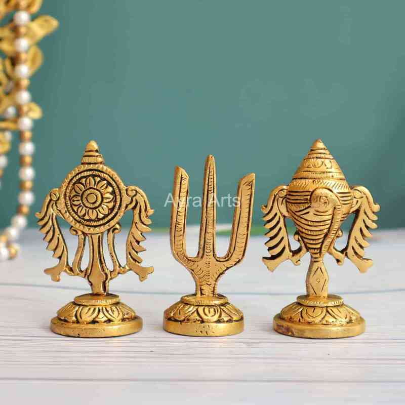 Shanku Chakra Namam Lord Vishnu Balaji Auspicious Holy Symbol Decor Set ...