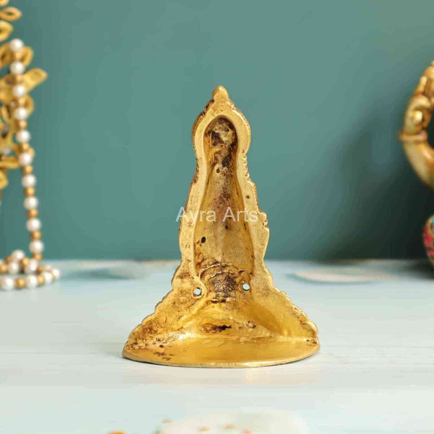 Small Brass Parvati Gowri Devi Bust Idol For Pooja And Decor - 5 Inch ...