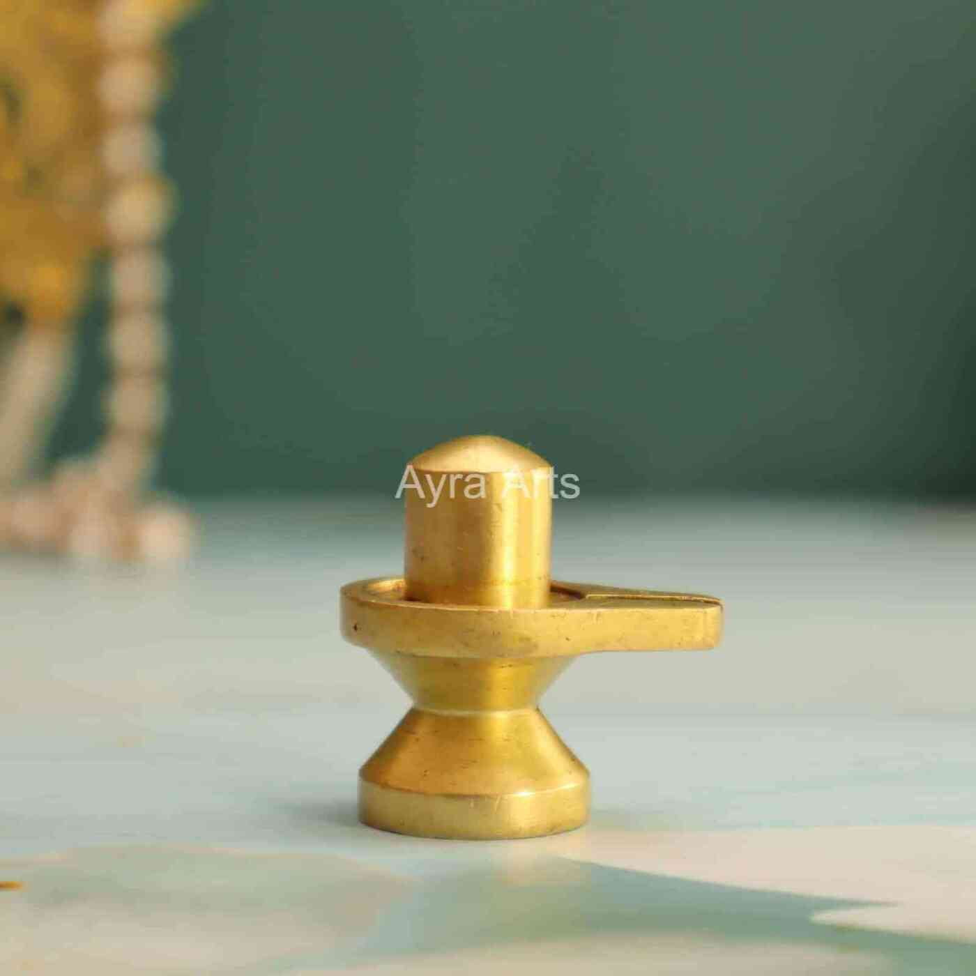 Brass Shiv Ling Pithalai Lingam Statue for Pooja - 1.2 Inch Height