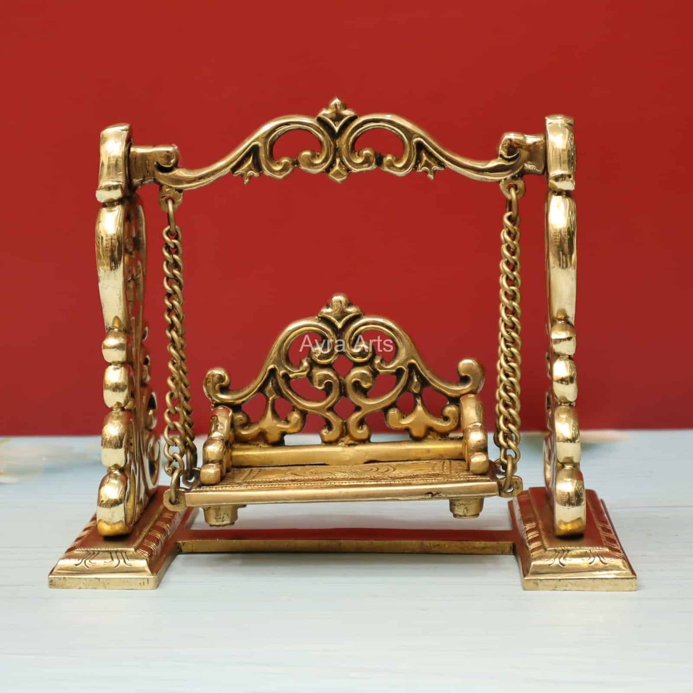 Brass Jhula (Swing) for God/Goddess - 7.5 Inch Height