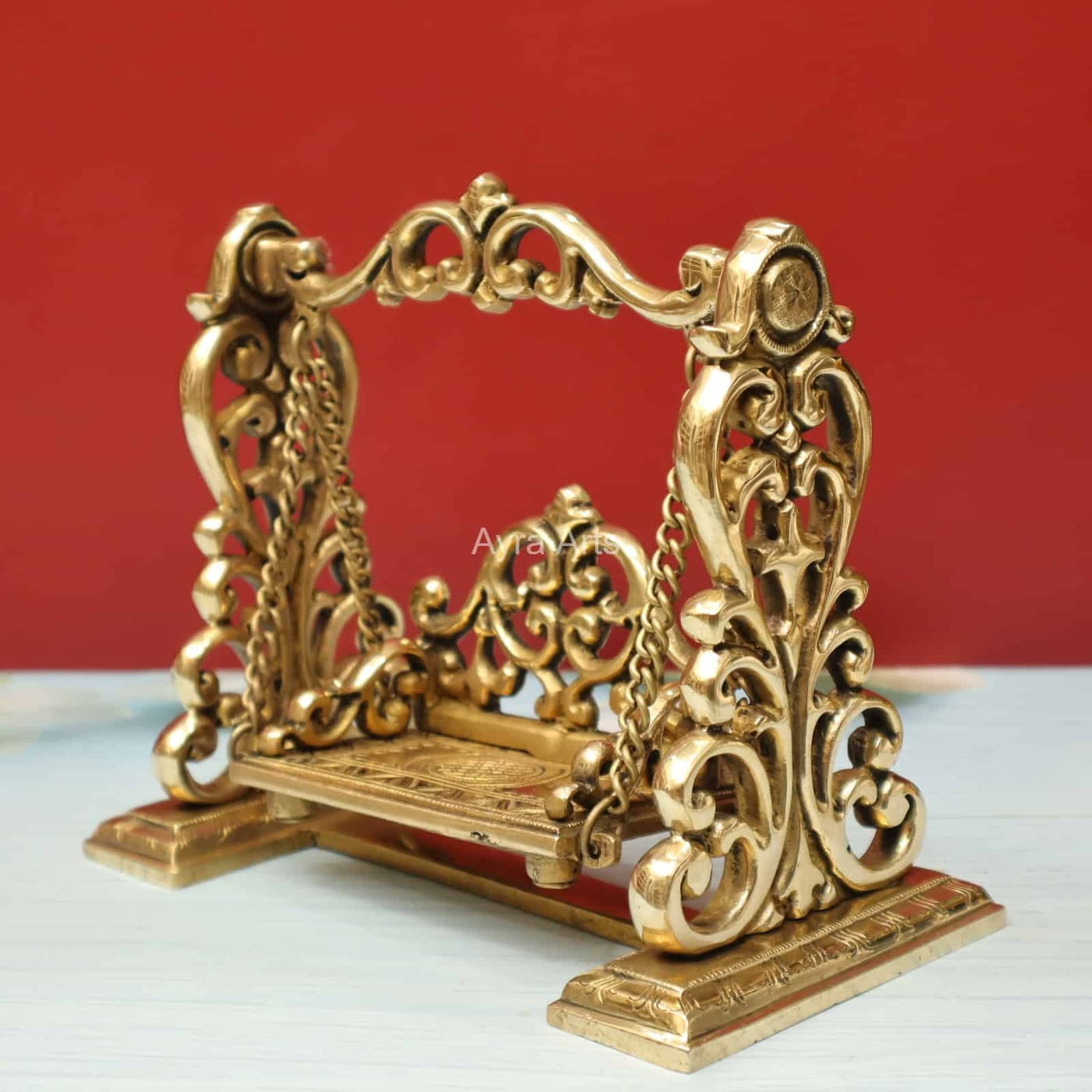 Brass Jhula (Swing) for God/Goddess - 7.5 Inch Height