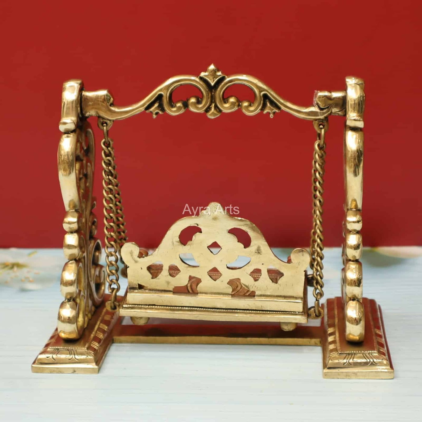 Brass Jhula (Swing) for God/Goddess - 7.5 Inch Height