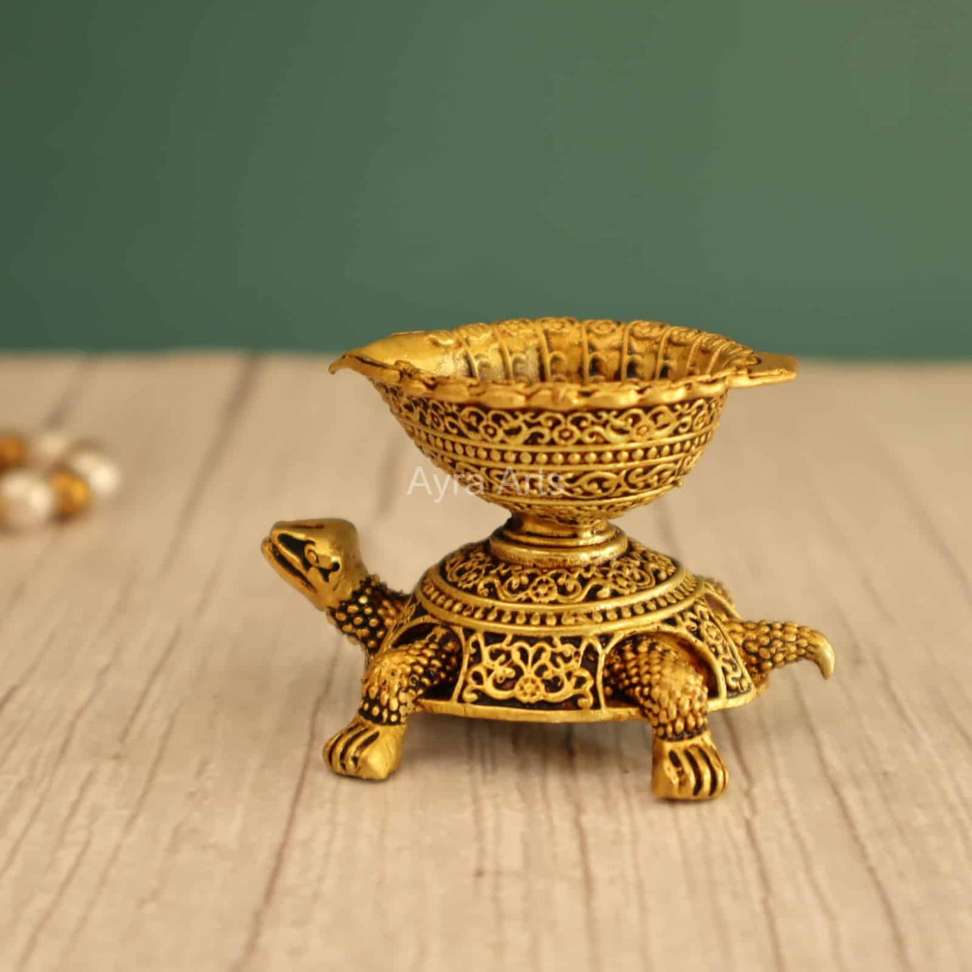 Premium Light Weight Miniature Brass Vastu Tortoise/Turtle Oil Lamp ...