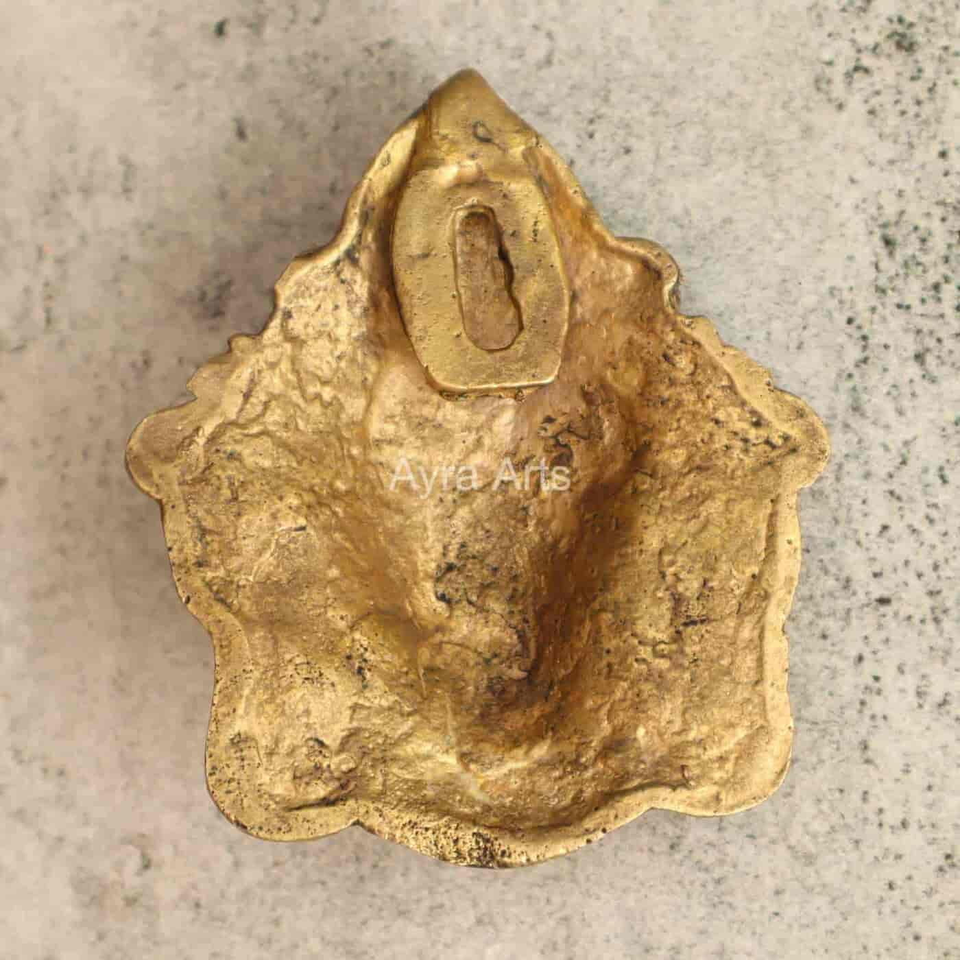 Brass Goddess Durga Mata Face Wall Handing Mount - 4 Inch Height
