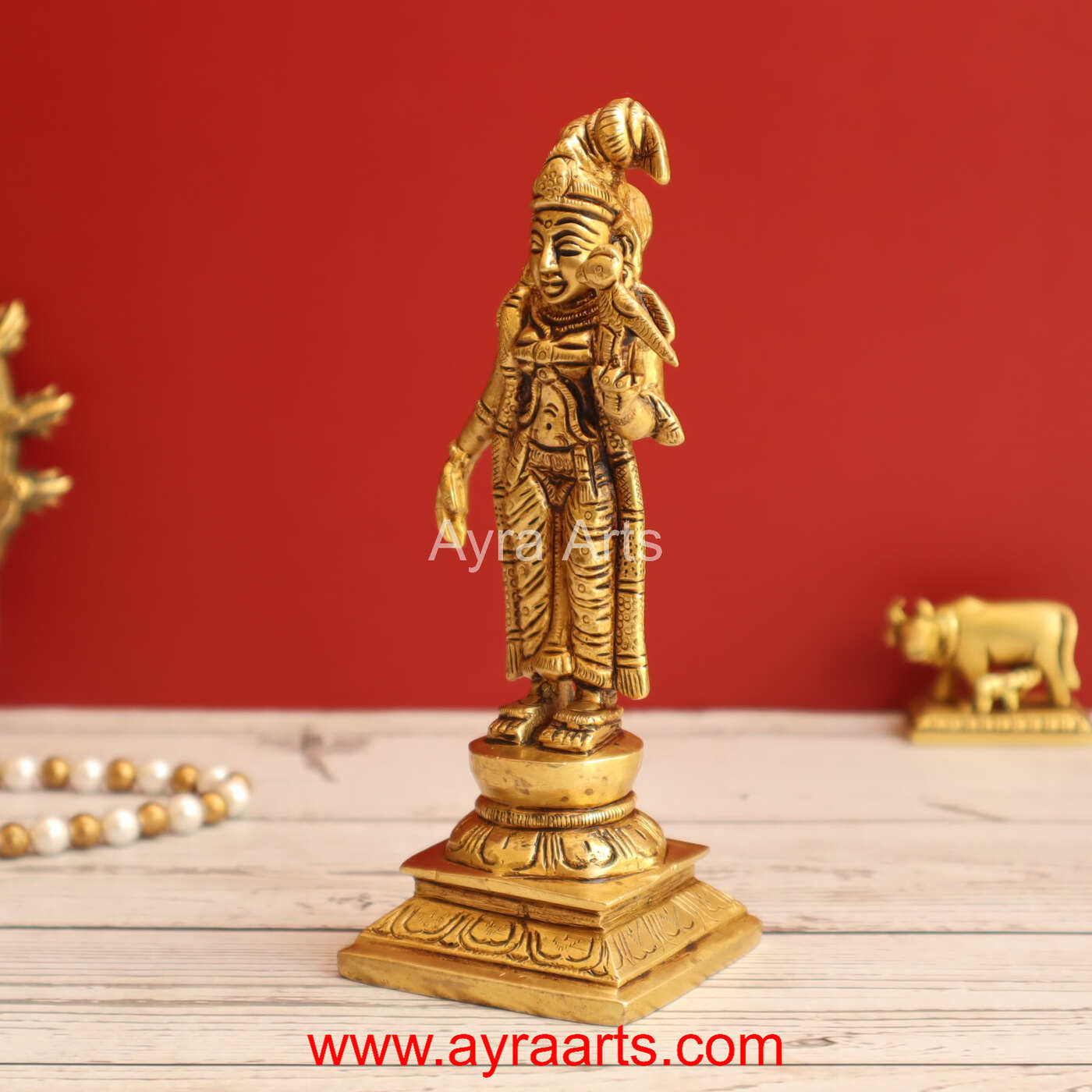 Brass Goddess Andal Goda Devi Idol Vigraham - 6 Inch Height