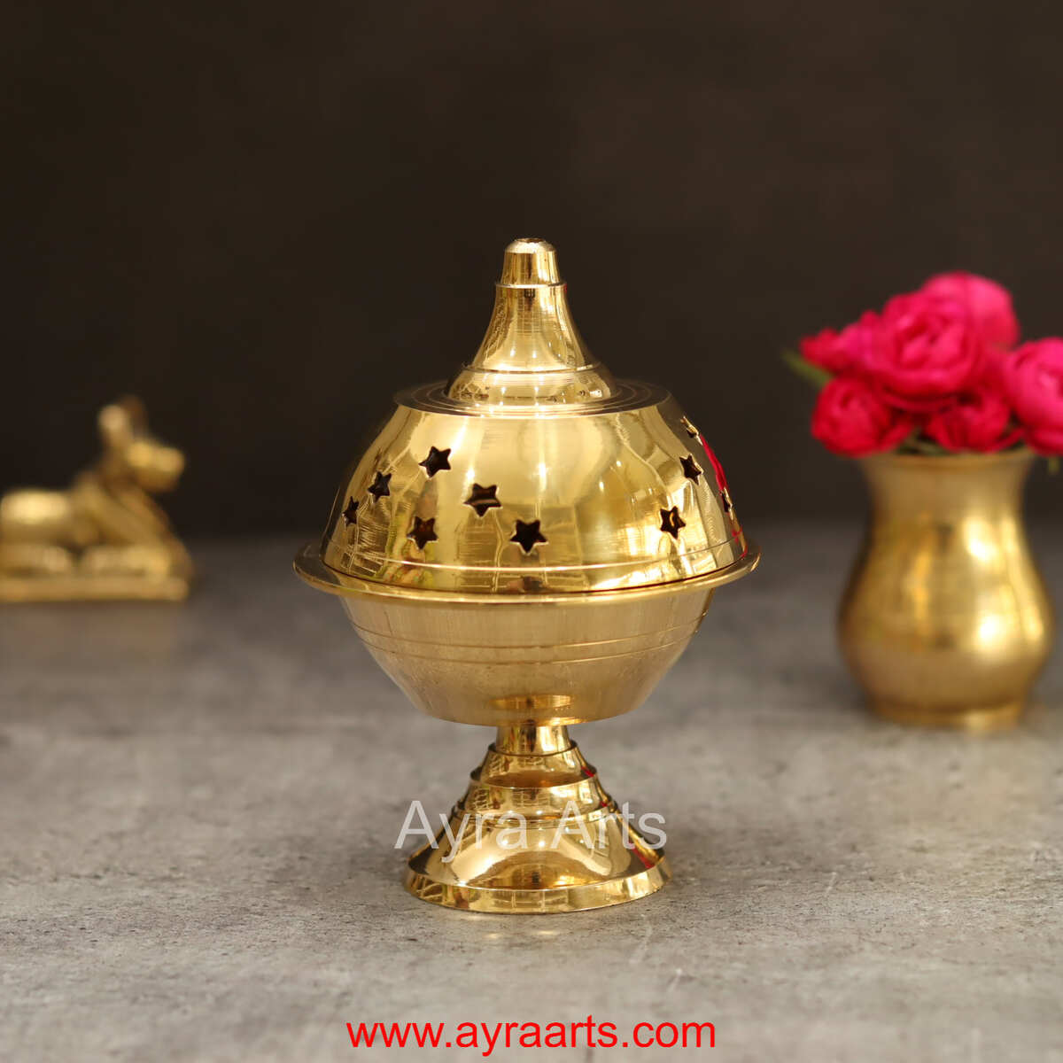 Brass Akhand Diya Jali Deepam Vilakku for Navratri Puja Tulsi Plant ...