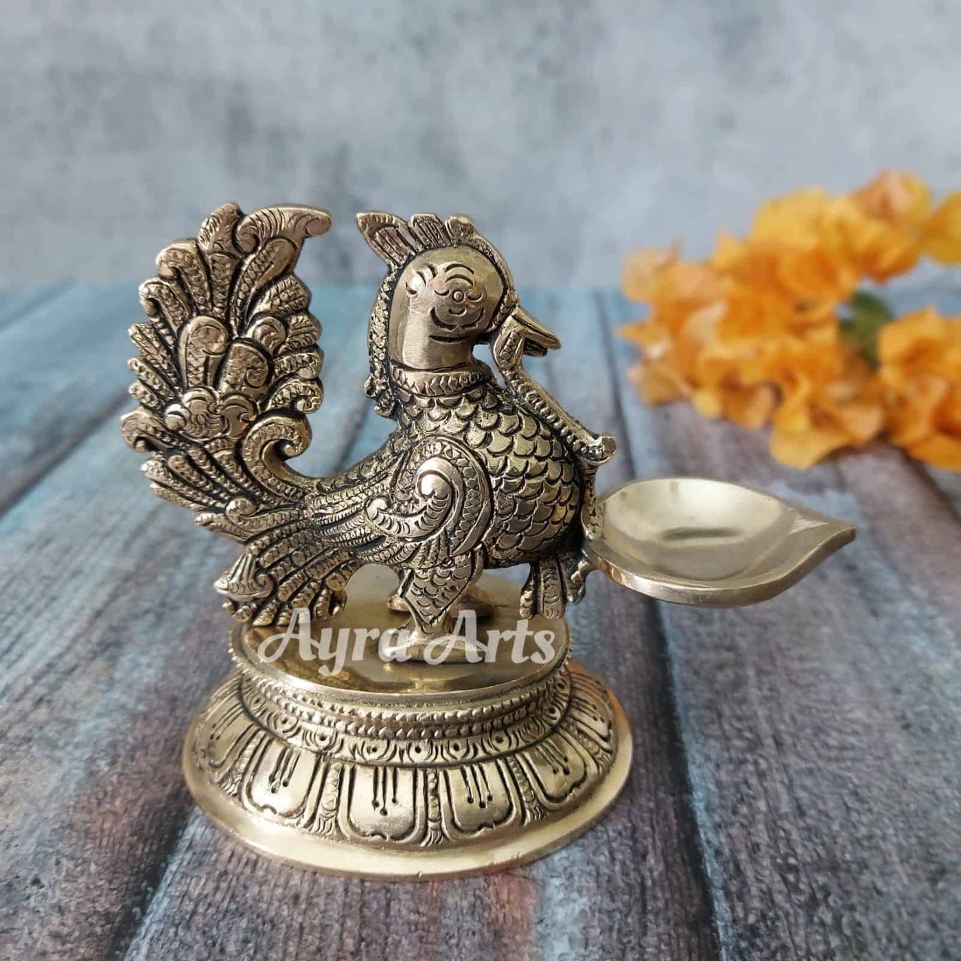 Brass Hansa Diya/Deepak - Pair - 4.8 inch Height | Symbol of Purity